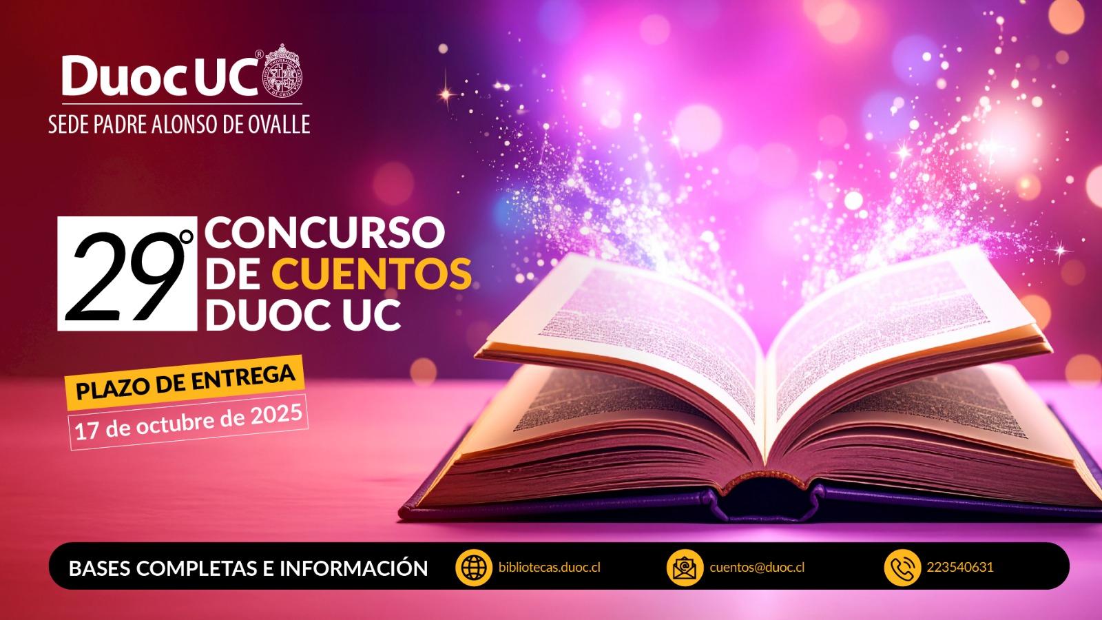Últimas semanas del 29° Concurso de Cuentos Duoc UC